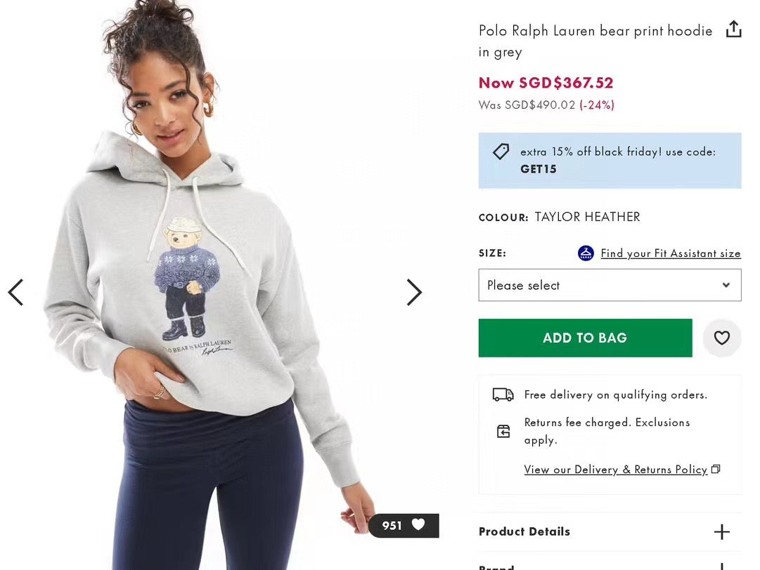 Polo bear with sweater logo hoodies – Aimeebabe